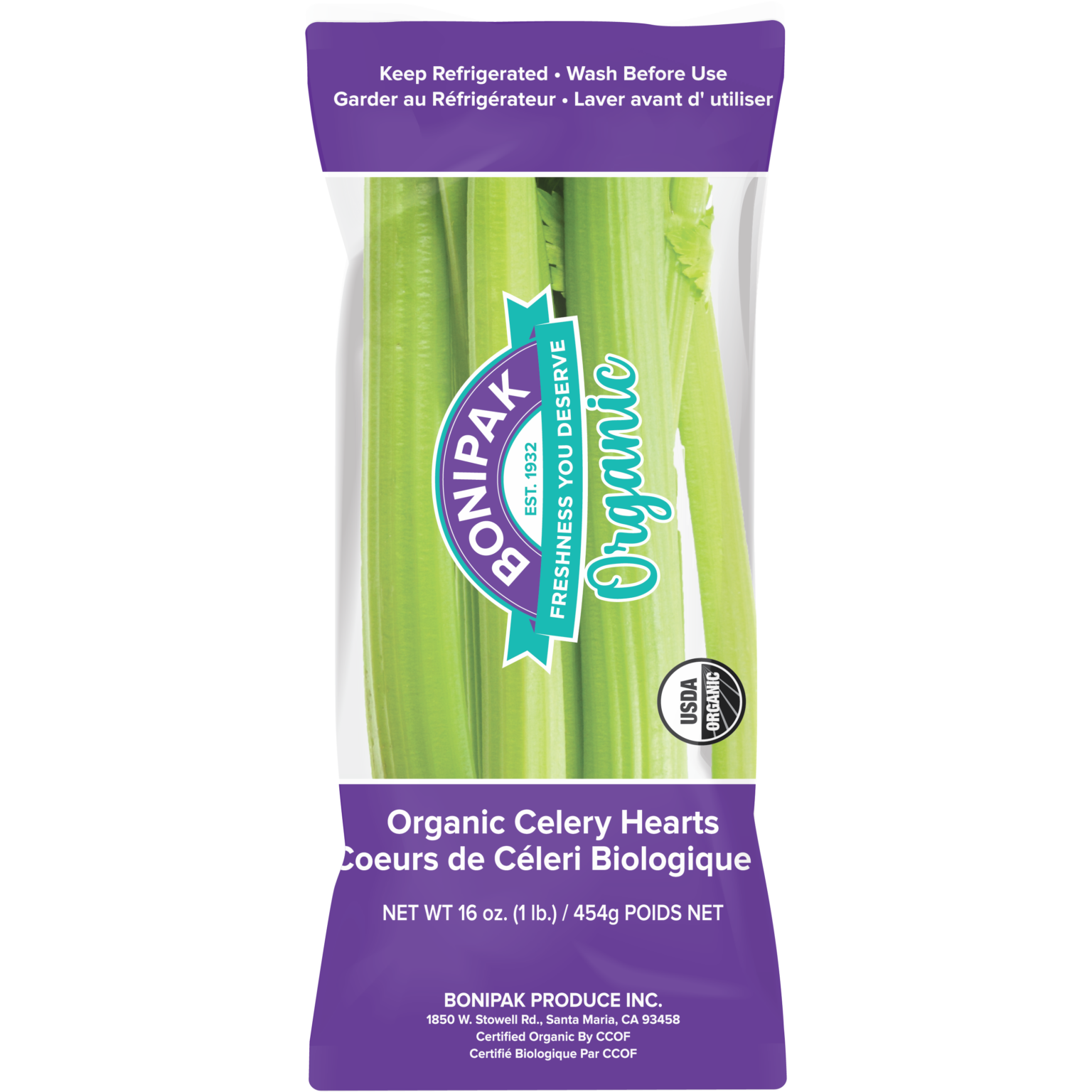 Organic Celery Hearts – Bonipak Produce Inc